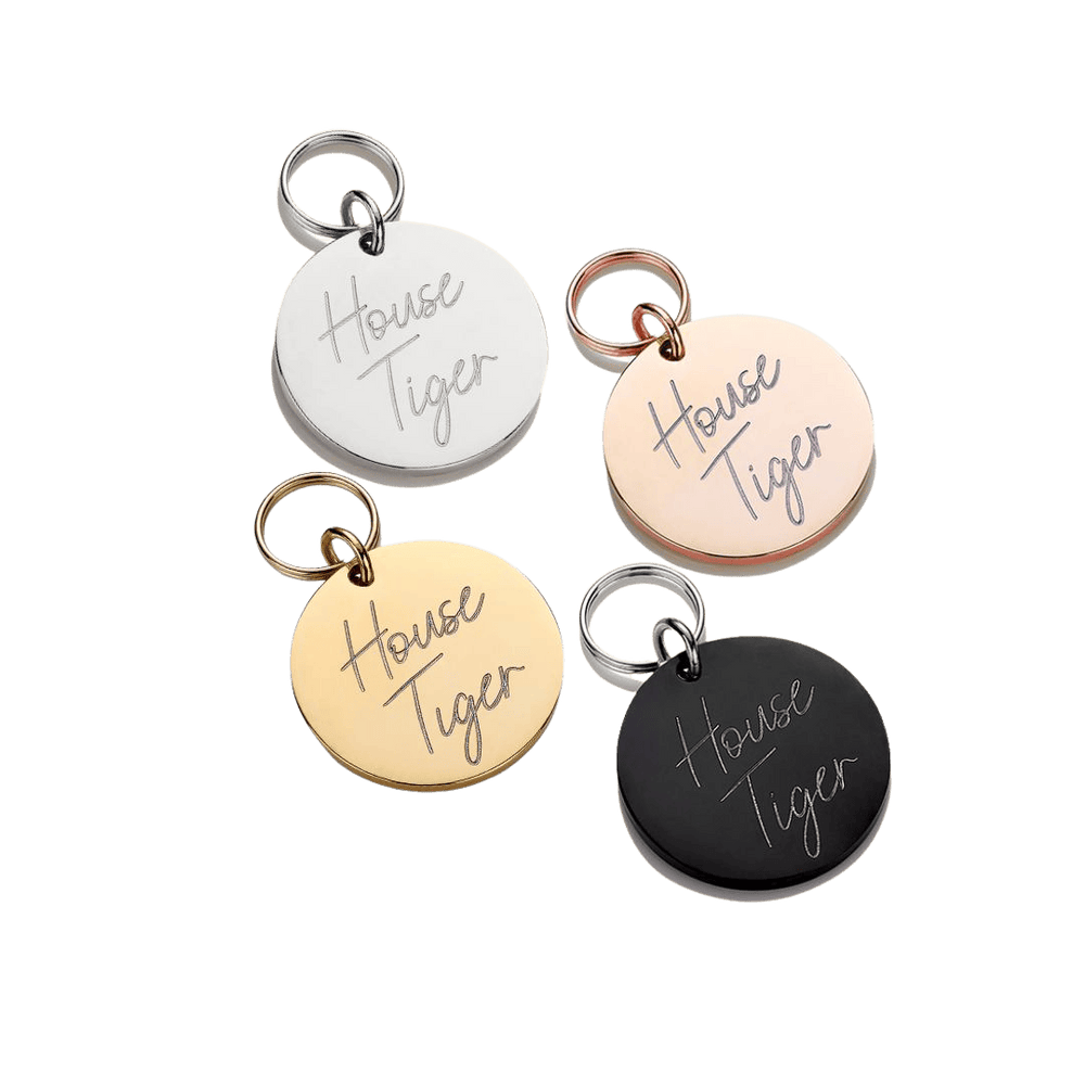 Cheshire & Wain Engraved Pet Tag - House Tiger Disc I.D Tag