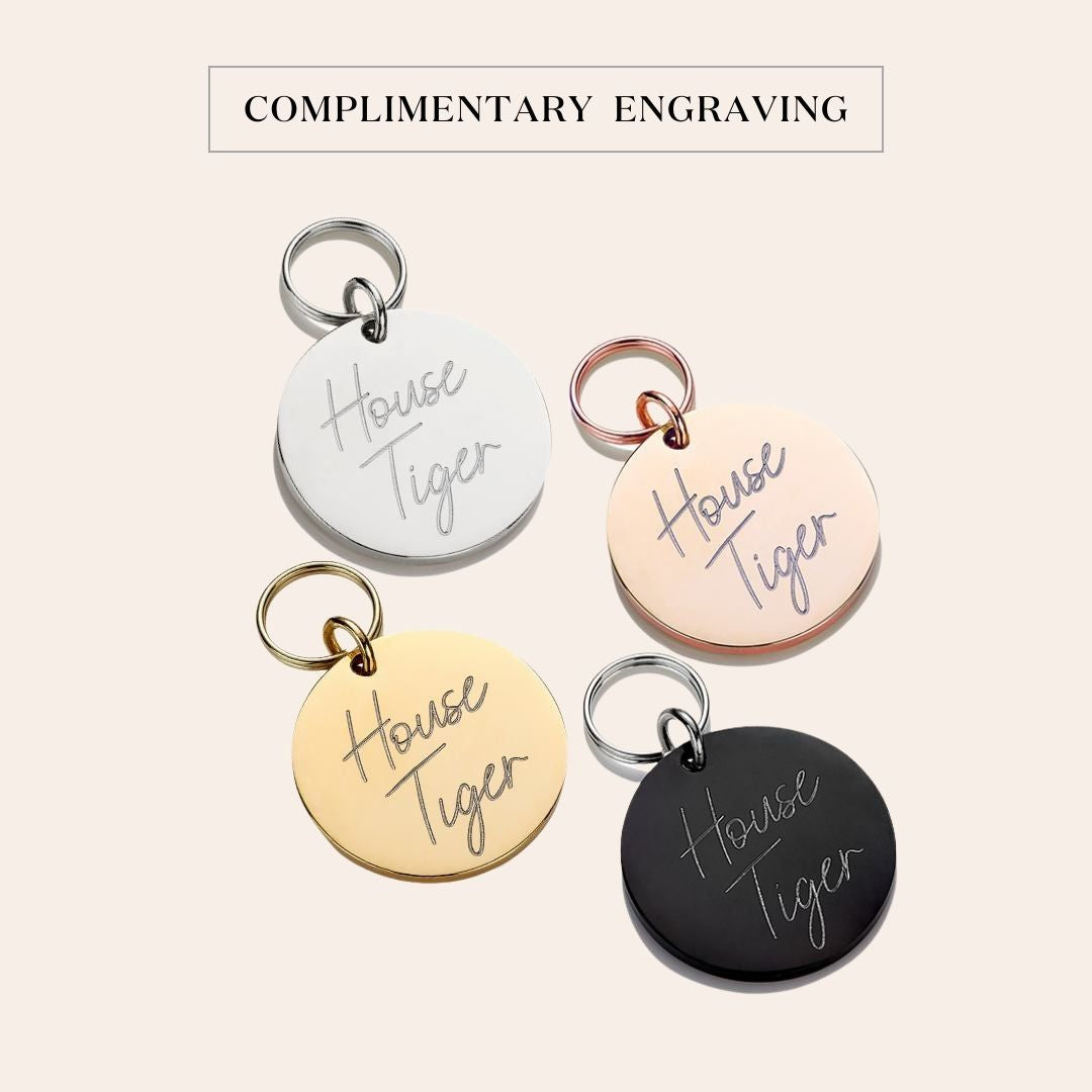 Cheshire & Wain Engraved Pet Tag - House Tiger Disc I.D Tag