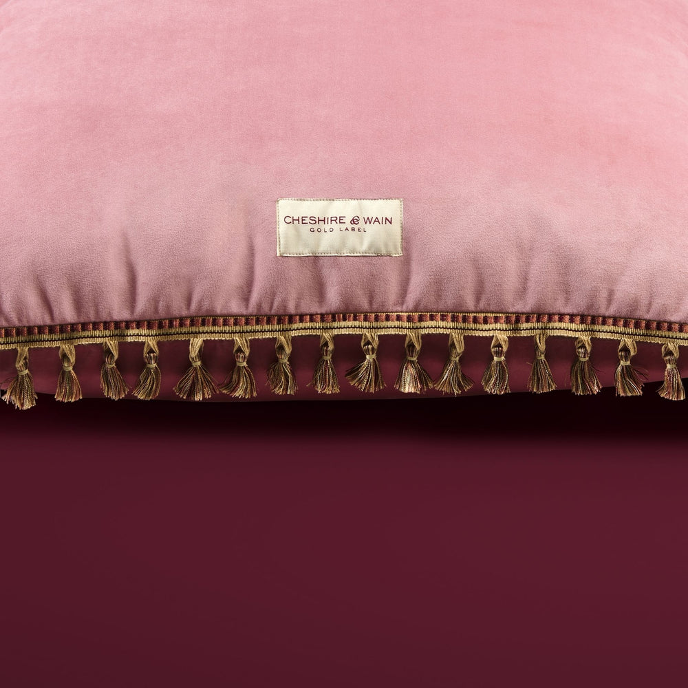 Tassel Trim Velvet Cat Cushion - Carmine – Cheshire & Wain