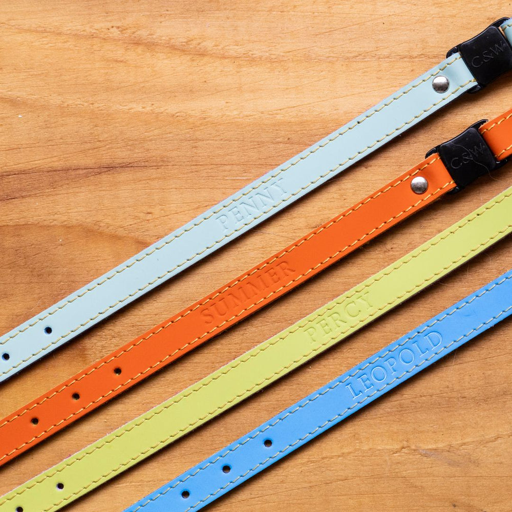 Cheshire & Wain - Louis Wain Chartreuse Green Leather Cat Collar