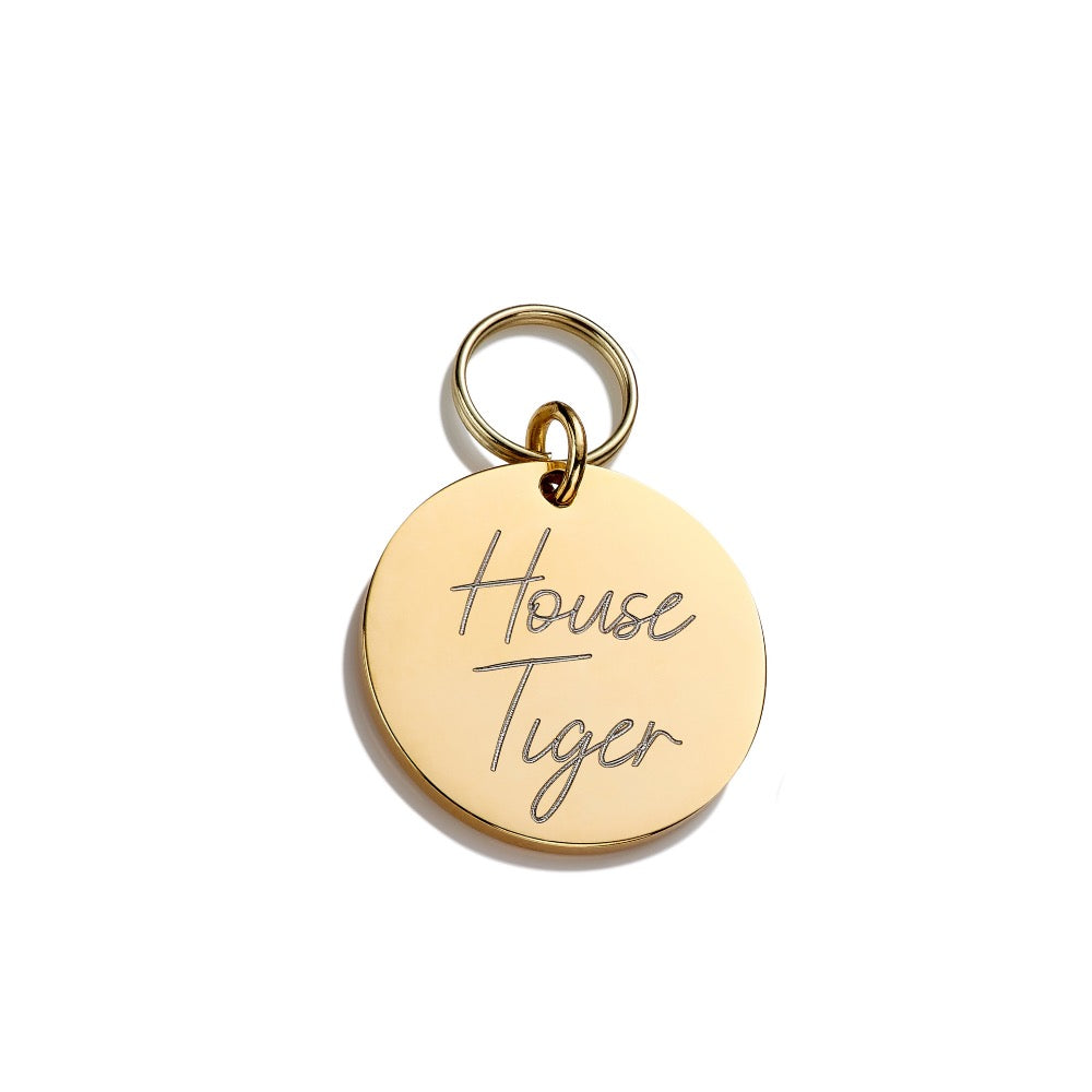 Cheshire & Wain Engraved Pet Tag - House Tiger Disc I.D Tag