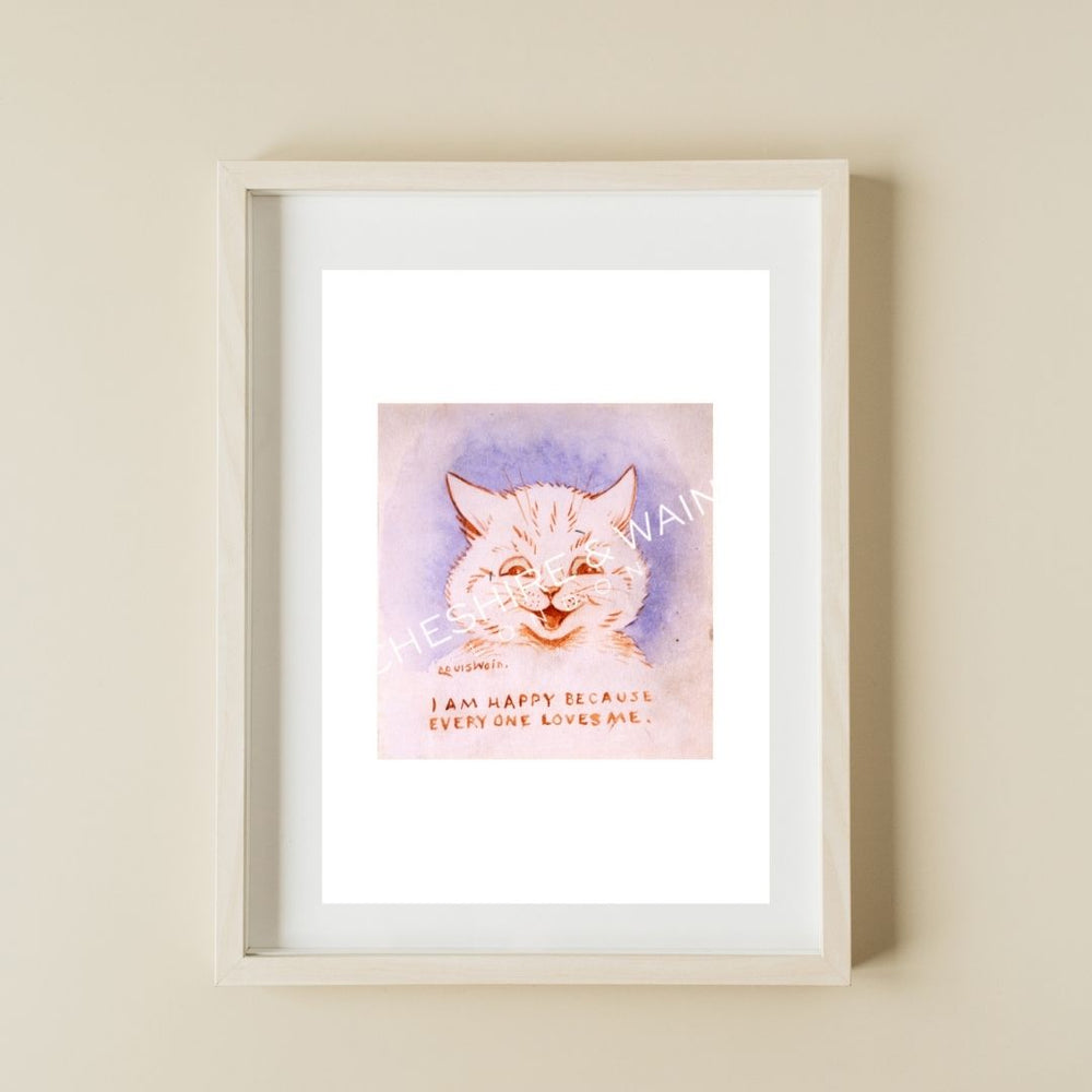 Louis Wain Art Print - I am Happy Because Everyone Loves Me – Cheshire ...