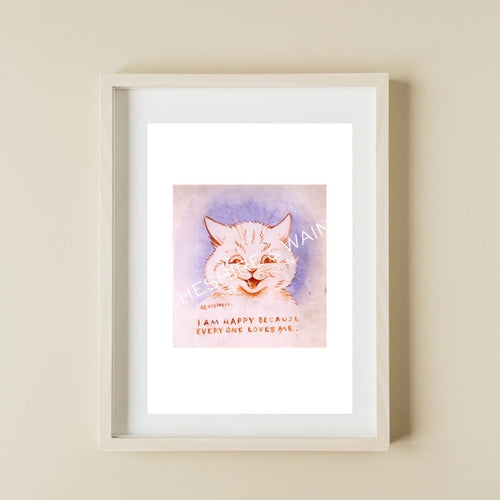 Louis Wain Art Print - I am Happy Because Everyone Loves Me – Cheshire ...